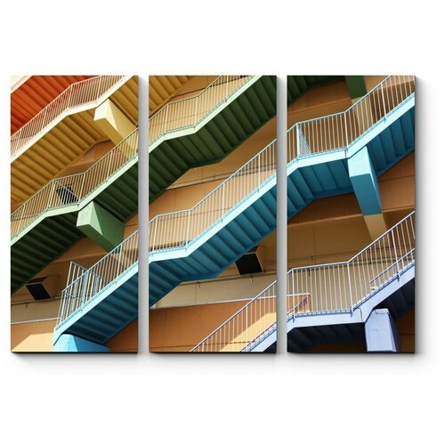 Модульная картина Цветные лестницы150x108