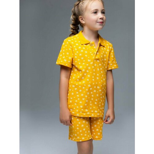 Комплект одежды Miko Yumi, размер 116, желтый, белый