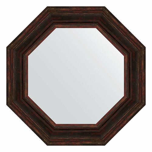 Зеркало настенное Octagon EVOFORM в багетной раме тёмный прованс, 64х64 см, для гостиной, прихожей, кабинета, спальни и ванной комнаты, BY 7368