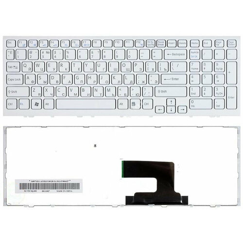 Клавиатура для ноутбука Sony Vaio VPC-EH2C1E/W белая с рамкой