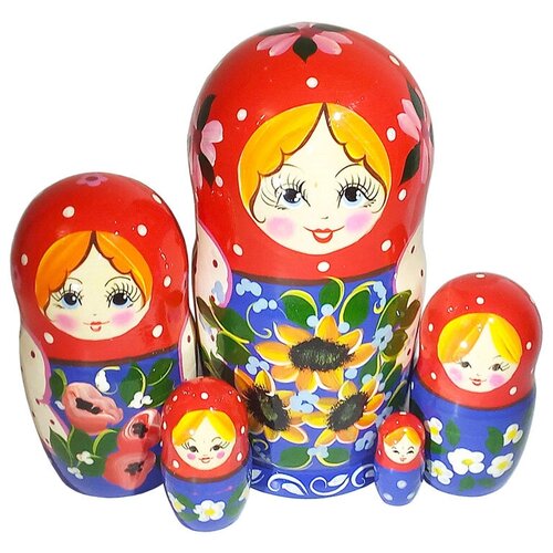 Матрешка 5 шт "Подсолнухи"