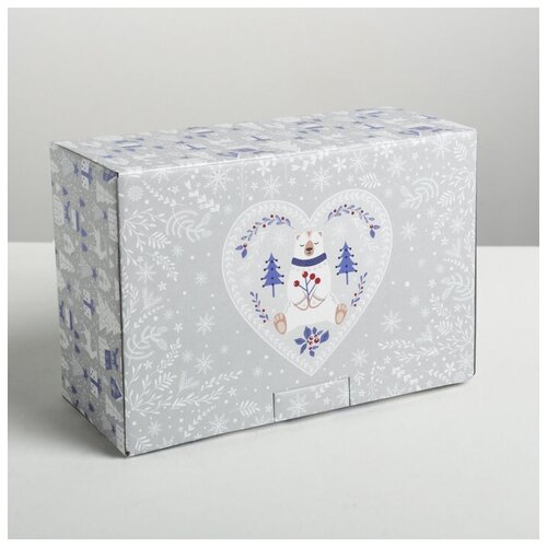 Коробка ‒ пенал подарочная «Новогодняя», 22 × 15 × 10 см