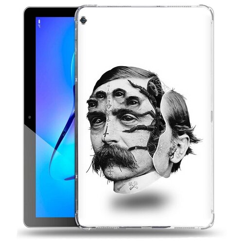 Чехол задняя-панель-накладка-бампер MyPads страшное лицо мужчины для Huawei MediaPad M3 Lite 10 Wi-Fi/ LTE (BAH-AL00/W09) противоударный