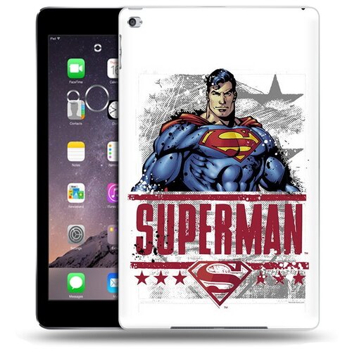Чехол задняя-панель-накладка-бампер MyPads рисунок супермен для Apple iPad Air 2 (A1566/A1567) противоударный
