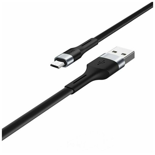 Кабель USB - Apple 8 pin HOCO X34 Surpass, 1.0м, плоский, 2.4A, силикон, цвет чёрный