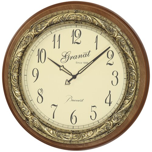 Часы настенные деревянные большие круглые Granat GB 16328 размер 43x43 см