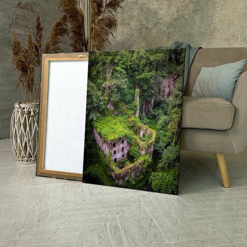Картина на холсте (Природа, красивые заброшенные места, долина мельниц Амальфи, долина мельниц в Сорренто, Сорренто Италия) 40x60 см. Интерьерная, на стену.