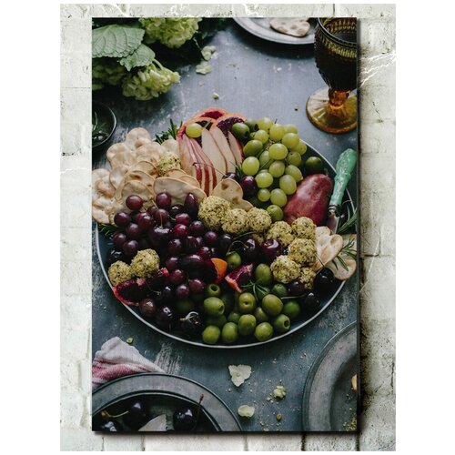 Картина интерьерная на дереве Разное Еда (фрукты, блюдо, интерьер, бар, кофейня, food) - 4264