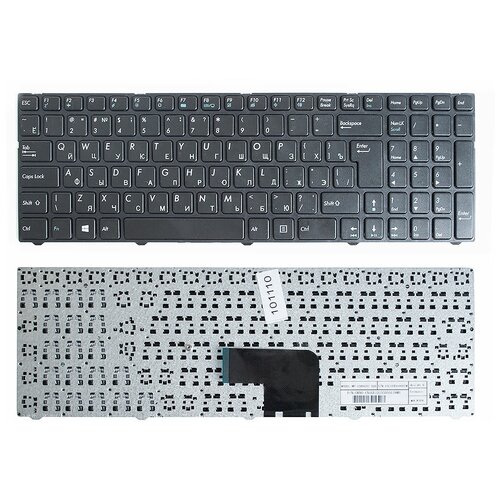 Клавиатура для ноутбука DNS 0170702. Черная, с черной рамкой