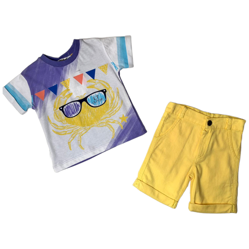 Комплект одежды Lilitop, размер 86, желтый, фиолетовый