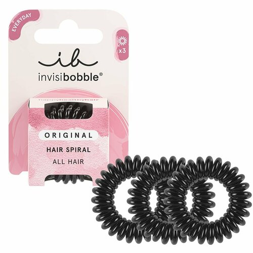 Резинка-браслет для волос invisibobble ORIGINAL True Black (в картоне)