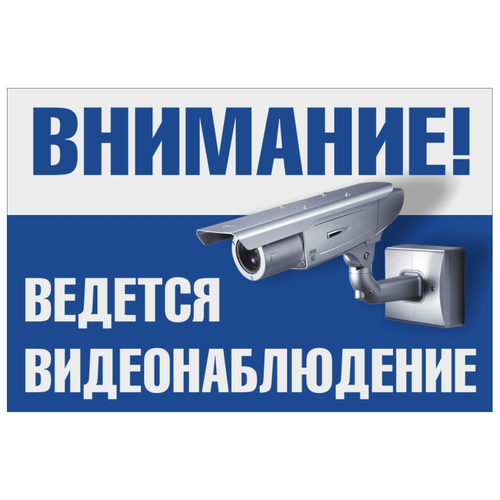 Табличка информационная "Ведётся видеонаблюдение". 300х200 мм