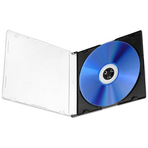 Коробка CD Box Slim Black 5mm для 1 диска (черный низ), упаковка 50 шт.