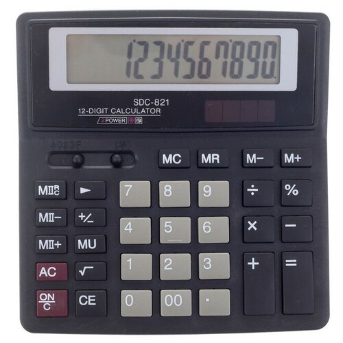 Калькулятор настольный 12-разрядный SDC-821 двойное питание 589584