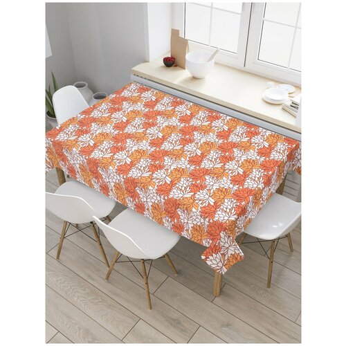 Скатерть прямоугольная JoyArty на кухонный стол "Лепестки цветов" из оксфорда, 120x145 см