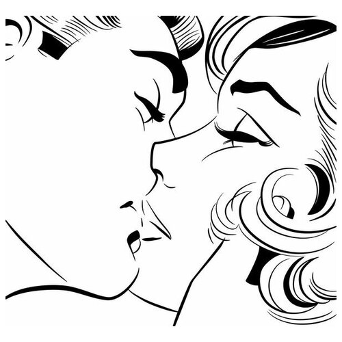 Постер на холсте Поцелуй (Kiss) №4 32см. x 30см.