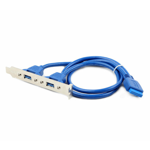 Кабель Gembird 2 x USB 3.0 - 20pin CC-USB3-RECEPTACLE, 0.45 м, 1 шт., синий