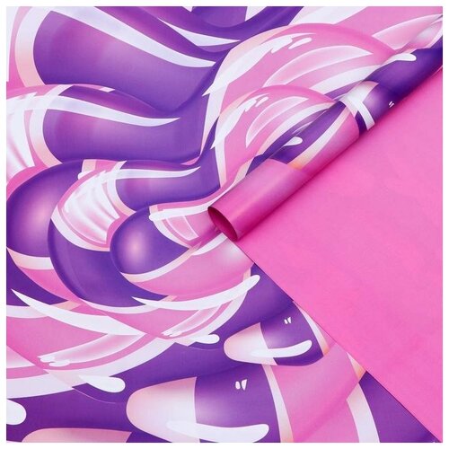 Бумага упаковочная глянцевая, двусторонняя "Лабиринт", розовый, 50 х 70 см