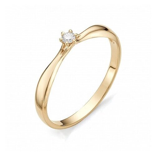 Кольцо помолвочное Diamant online, красное золото, 585 проба, бриллиант, размер 15