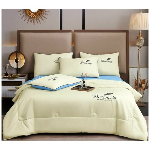 Комплект постельного белья с одеялом и простыней на резинке, размер евро