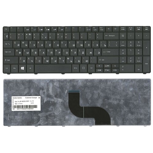 Клавиатура для Acer TravelMate 8572ZG черная, версия 2