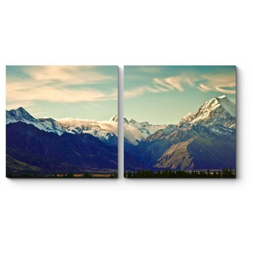 Модульная картина Горы Новой Зеландии 90x45