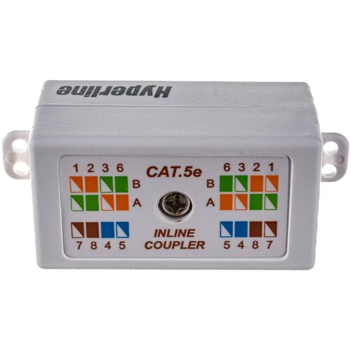 Проходной адаптер (coupler), Dual IDC, категория 5e, 4 пары Hyperline CA-IDC-C5e-WH 23533