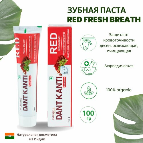 Зубная паста Patanjali Dant Kanti Red, 100 мл, белый