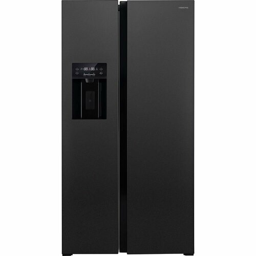 Холодильник HIBERG RFS 650 DX NFB Side-by-Side с ледогенератором, с прямым подключением к воде, Inverter motor, цвет черный графит.