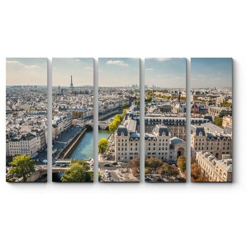 Модульная картина Пролетая над Парижем90x54