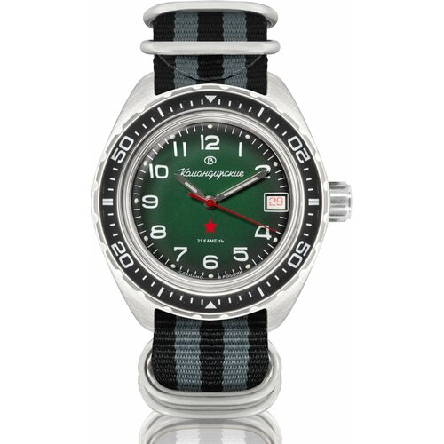 Наручные часы Восток Командирские механические с автоподзаводом Командирские 02033А black grey, серый
