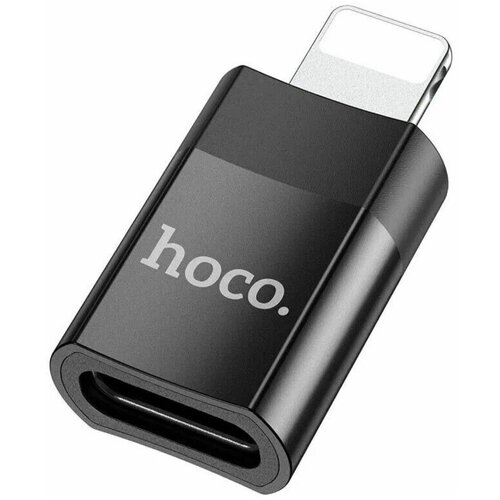 Переходник / адаптер Hoco UA17, Lightning (M) - USB Type-C (F), 2A, черный