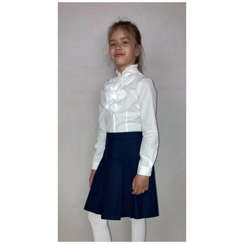 Школьная юбка РУСЬ, размер 140-36, синий