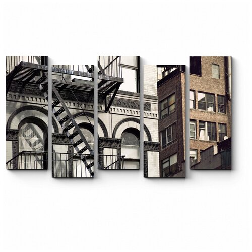 Модульная картина История Нью-Йорка в зданиях 160x92