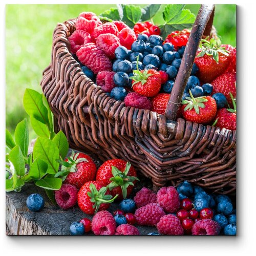 Модульная картина Корзинка с ягодами 30x30