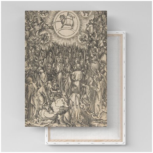 Картина на холсте с подрамником / Albrecht Durer / Альбрехт Дюрер - Поклонение Агнцу, 1511