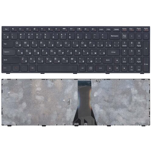 Клавиатура для ноутбука Lenovo IdeaPad Flex 2-15 G50-30 G50-45 черная с черной рамкой без подсветки