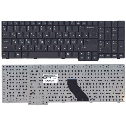 Клавиатура для ноутбука Acer Extensa 7630G русская, черная матовая (короткий шлейф)