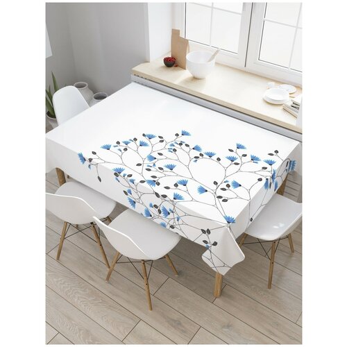 Скатерть прямоугольная JoyArty на кухонный стол "Мелкие цветочки" из оксфорда, 120x145 см