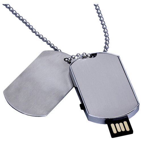 Флешка Армейский жетон в подарок для военного (64 Гб / GB USB 2.0 Серебристый Armi)