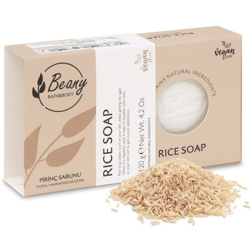 Мыло Beany твердое натуральное турецкое "Rice Extract Soap" с рисовым экстрактом