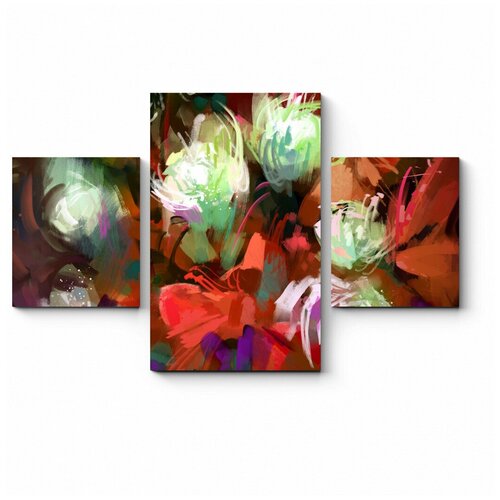 Модульная картина Яркий живописный букет 90x59