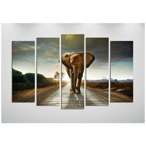 Модульная картина на Холсте - "Слон", размер 90х60 см