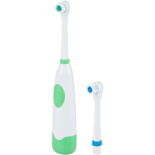 Зубная щётка электрическая, с дополнительной насадкой, цвет зелёный