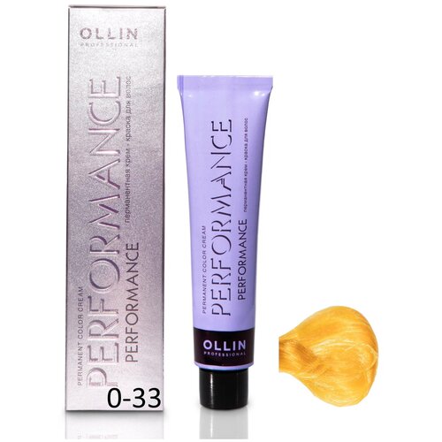 OLLIN Professional Performance перманентная крем-краска для волос, микстон, 0/33 желтый , 60 мл