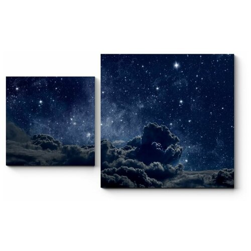 Модульная картина Звездное небо, завораживающая ночь50x30