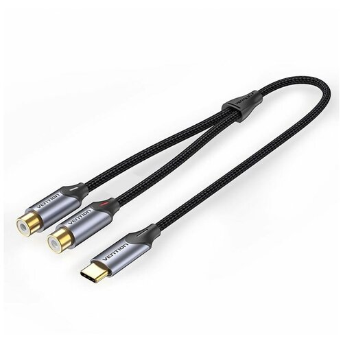 Переходник-разветвитель Vention гибкий USB-C M/2RCA F - 1м BGVHF