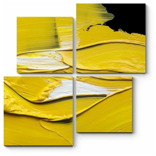 Модульная картина Желтым по черному 140x140