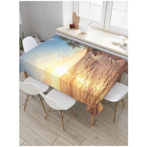 Скатерть прямоугольная JoyArty на кухонный стол "Пляжная привлекательность" из оксфорда, 180x145 см