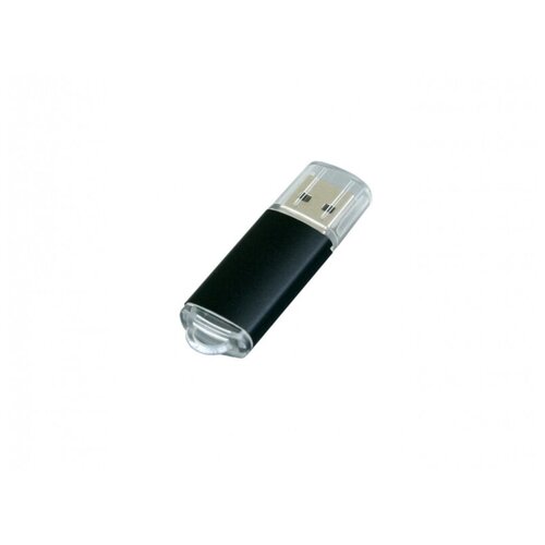 Металлическая флешка с прозрачным колпачком (32 Гб / GB USB 3.0 Черный/Black 018 MT282)